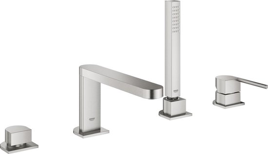 GROHE Plus Badmengkraan - met hendel voor badrandmontage - 15cm - RVS ...