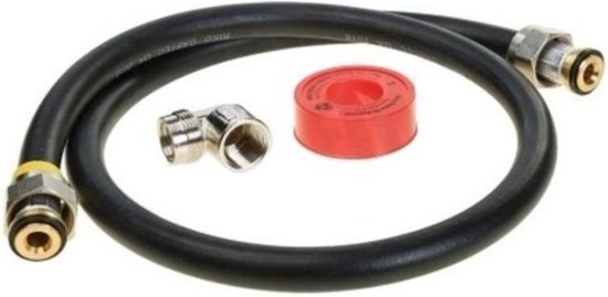 Gasslang - 100cm - complete aansluitset - rubberen flexibele gas slang ...