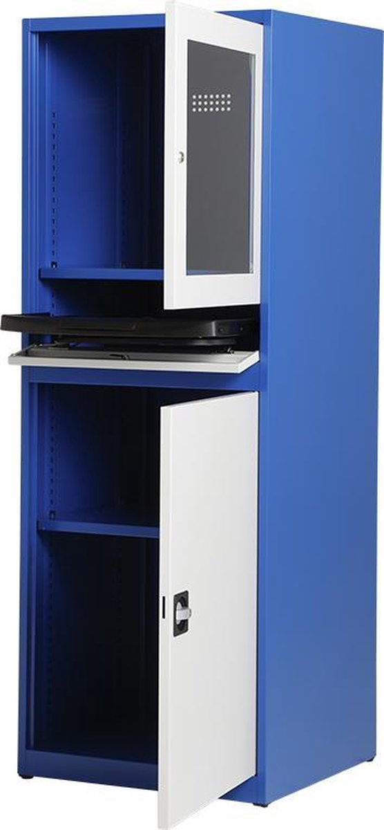 Metalen computerkast werkplaats | Blauw/grijs | 22 inch. | 175x64x63 cm ...