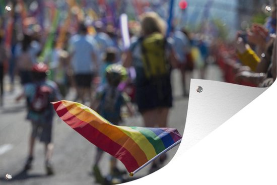 Tuinposters buiten Vlaggetjes voor de pride - 90x60 cm - Tuindoek | bol.com
