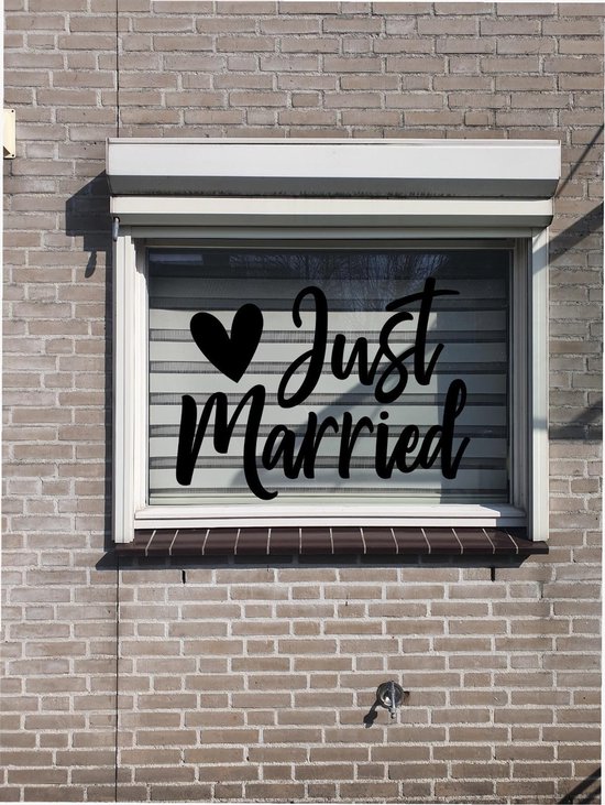 Just Married raamsticker - Pas getrouwd versiering voor bruiloft | bol