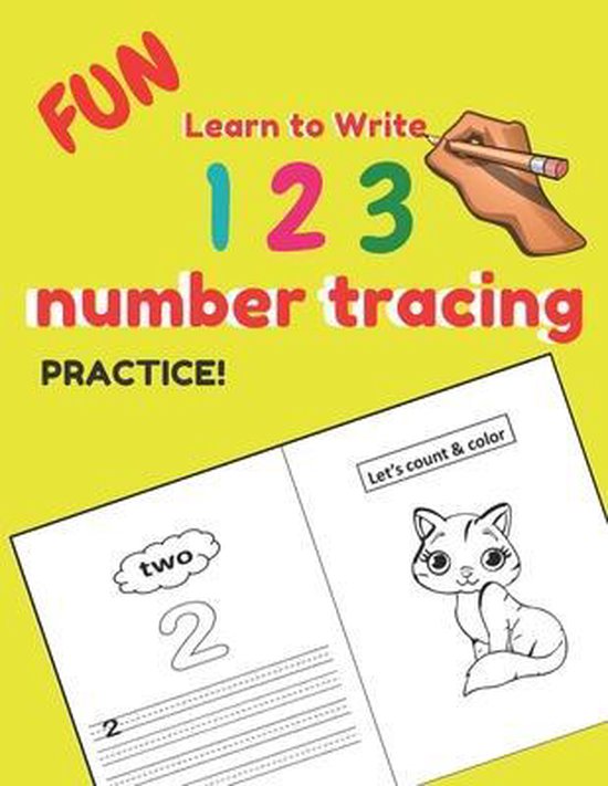 Fun Learn to Write 123 number tracing practice: Educational Pre k with ...