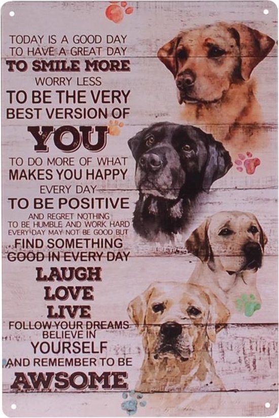 Metalen plaatje - Labradors | bol