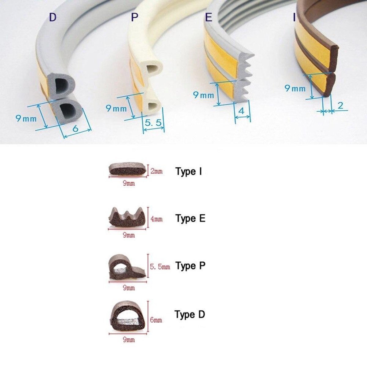Universele Tochtstrip - Zelfklevende Deurstrip - Waterdicht en ...