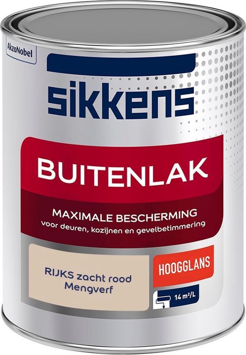 Sikkens Buitenlak - Verf - Hoogglans - Mengkleur - RIJKS zacht rood - 1 ...