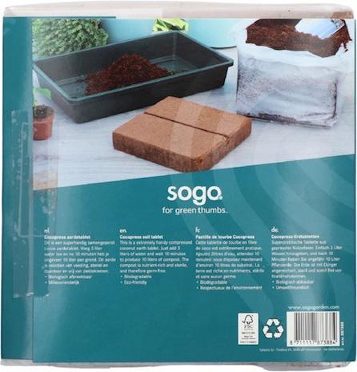 SOGO Cocos coir tablet - kokosvezel potgrond - 10L | bol.com