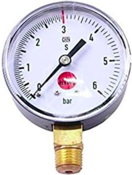 Reduceermeter - Manometer - Werkdrukmeter, 0-6/3 bar | bol.com