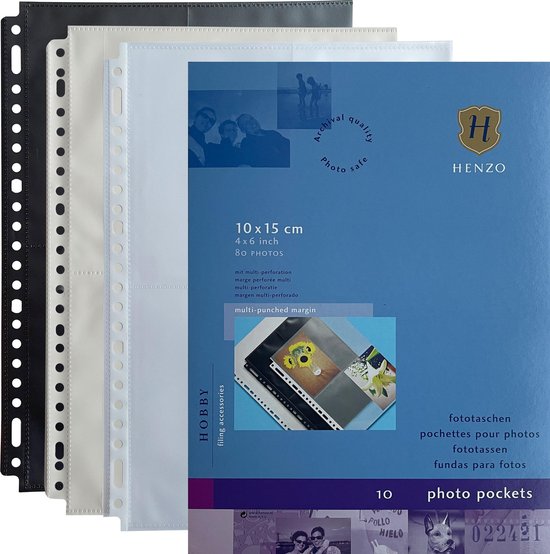 Insteekhoezen - Henzo - 10 stuks insteekhoes voor 80 foto's staand ...