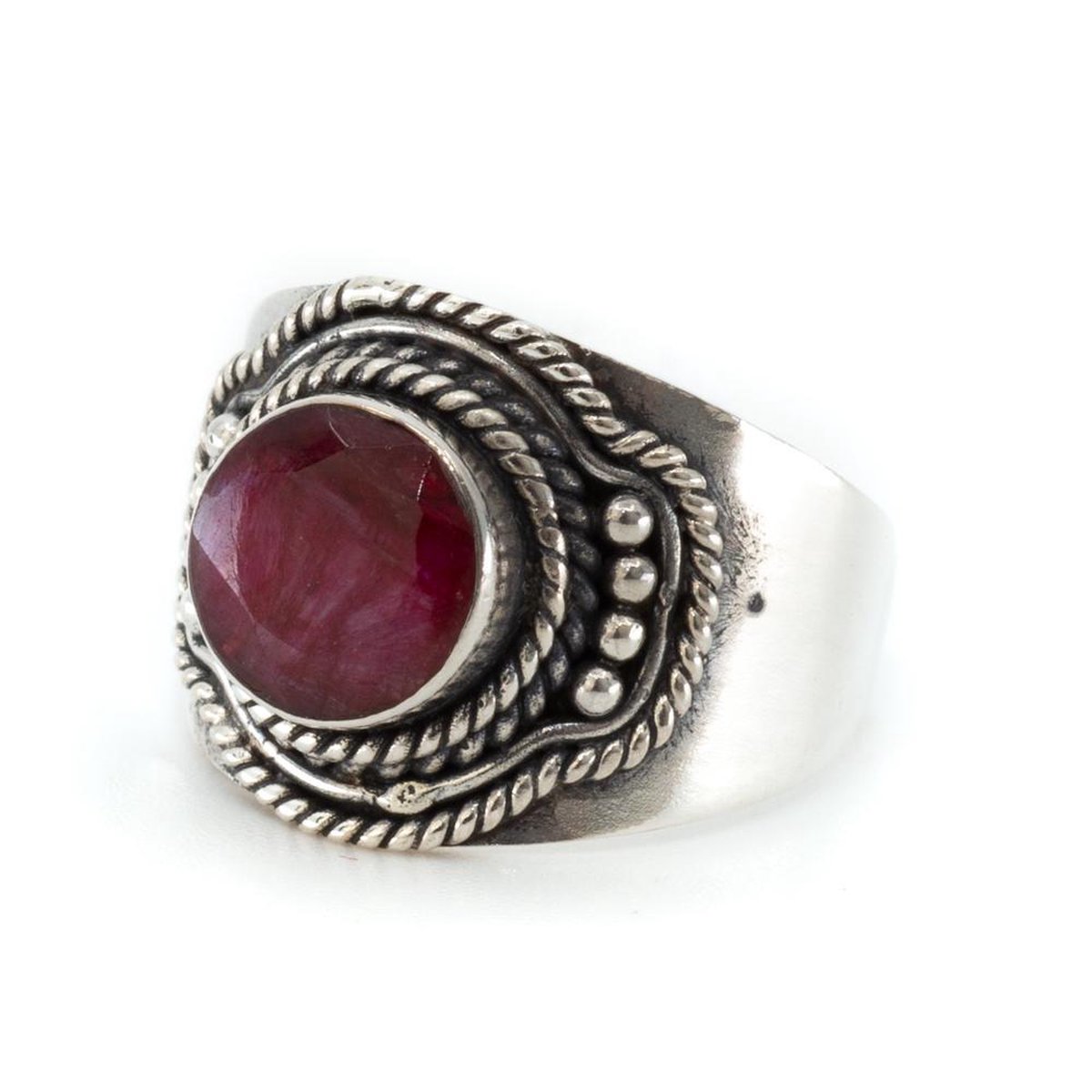 Edelsteen Ring Robijn Kwarts 925 Zilver “Ehna” (Maat 17) | bol