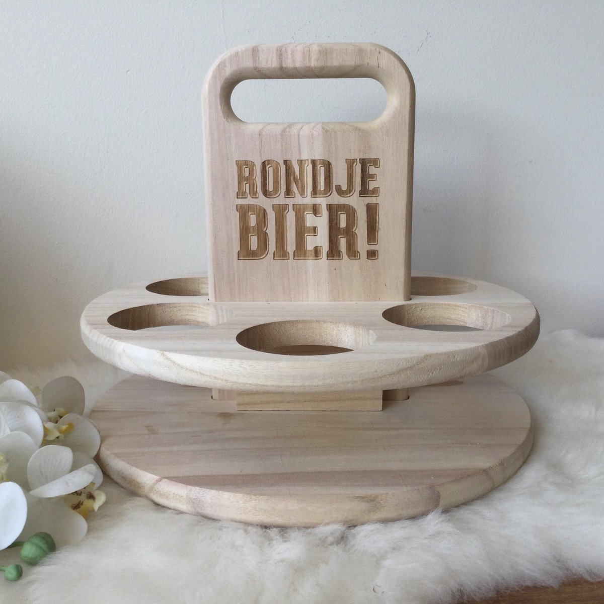 Griffel-Gifts - Houten Tray Rondje Bier met Bieretiket ...