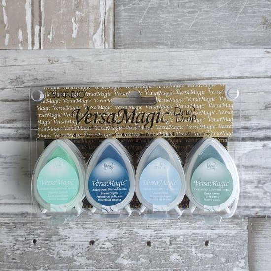 VersaMagic Dew Drop Seashore - set 4 dewdrops - aspen mist, aquatic ...