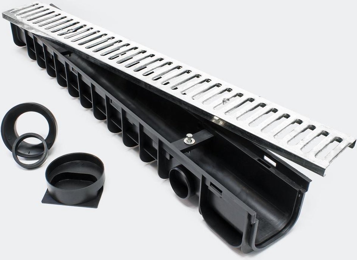 Afvoergoot 1m afdekrooster tot 1,5 ton gegalvaniseerd; Waterafvoer ...