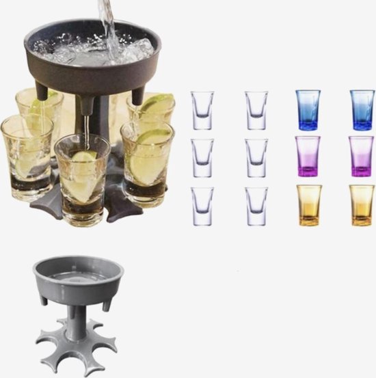 Shotfontein inclusief 6 shot glaasjes Gekleurd & Leak plugs ...