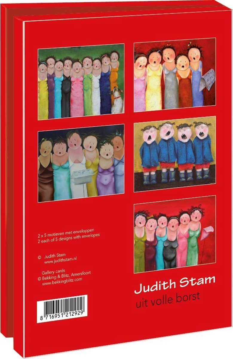 Kaartenmapje met env, groot: Uit volle borst, Judith Stam | bol.com