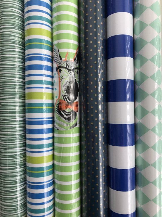 Cadeaupapier Assorti Consumentenrollen Marja, 6 rollen- Breedte 70 cm ...