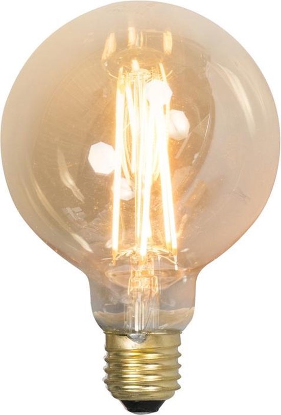 Calex Set van 3 E27 dimbare LED filament lampen G95 goldline 2100K | bol.com