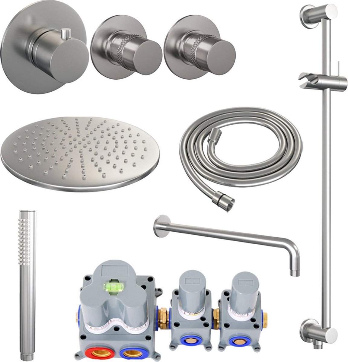 Inbouw Regendouche Set Brauer Brushed Edition Gebogen Wanduitloop Ronde ...