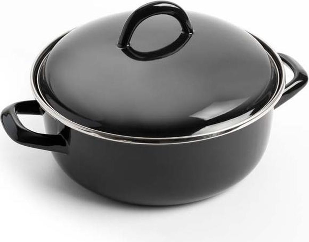 Gero Sam Braadpan met deksel - Zwart - 24 cm | bol