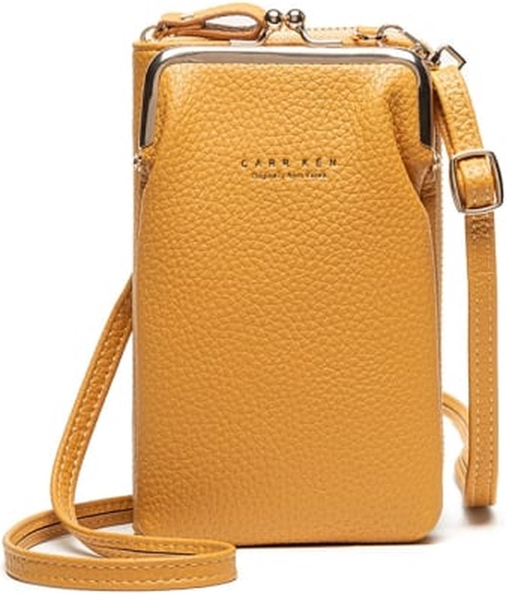 H2107 Dames mobiele telefoon tas schouder tas Pebbled rits portemonnee ...