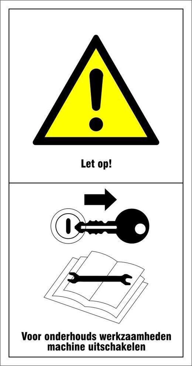 Machinemarkering zet motor af en verwijder sleutel voor onderhoud en ...