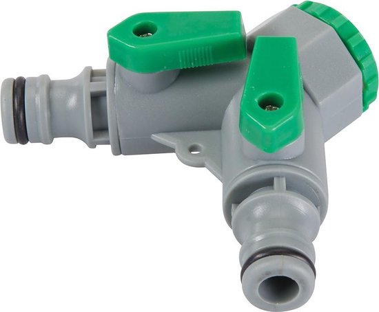 Silverline Waterverdeler 2-weg - Dubbele Uitgang - Inclusief Adapter - 1/2" en 3/4" | bol