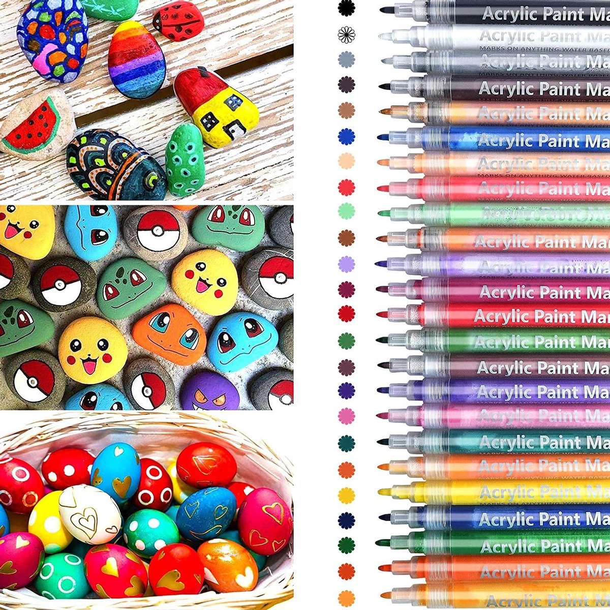 Artistro® - Acryl stiften 30 kleuren - XL Set - Acrylverf stiften ...