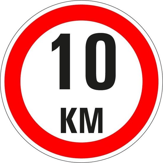 Maximaal 10 km sticker, A1 50 mm - 10 stuks per kaart | bol