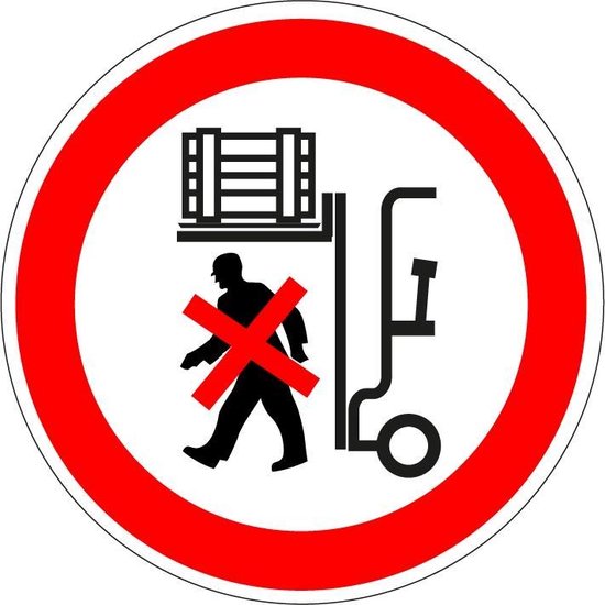 Niet onder last heftruck lopen bord - kunststof 100 mm | bol