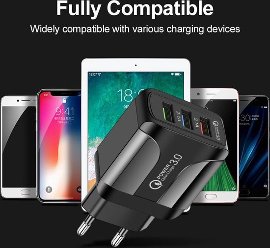 Usb lader 36W Quick Charge 3.0 | 3 poorten | QC3.0 | 230v | Mobiele ...