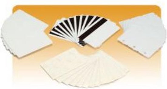 Zebra white PVC cards 30 mil 3-Up breakaway key tags (500 cards) | bol