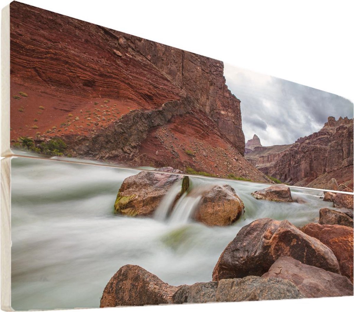 Colorado rivier op hout - 90x60 - De woeste Colorado Rivier met grote ...