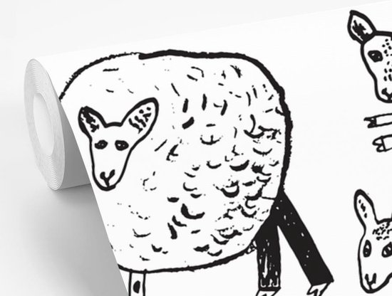 Fotobehang Schaap illustratie - illustratie van creatief gescste ...