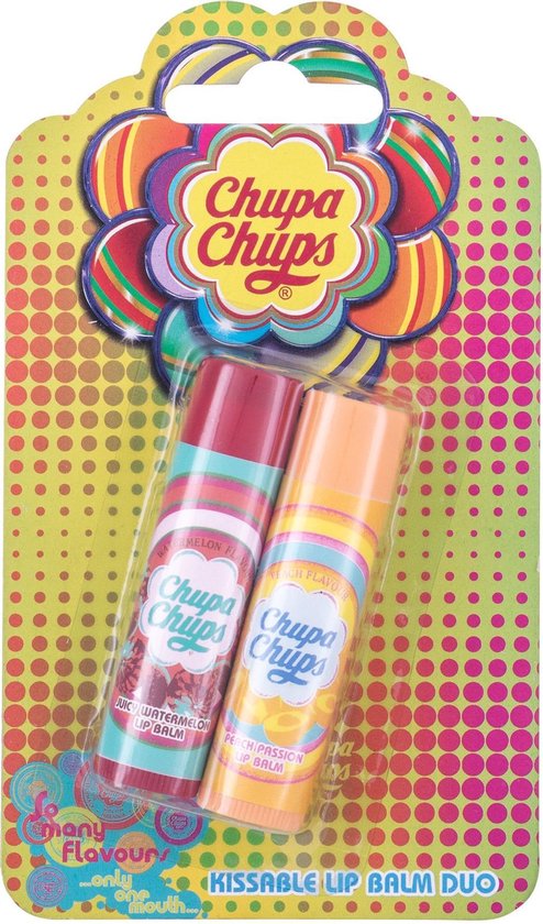 Chupa Chups Kissable Lip Balm Duo 2 X 4g Juicy Watermelon Peach