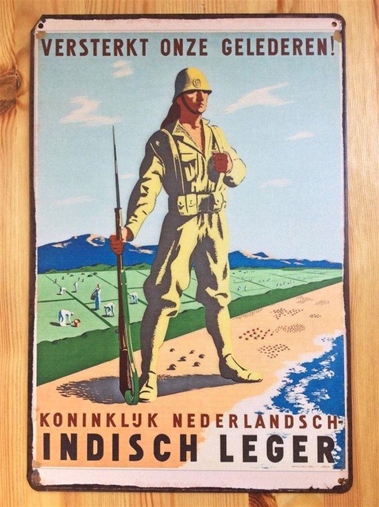 KNIL Propaganda Nederlands Indie Metalen Wandbord Poster | bol