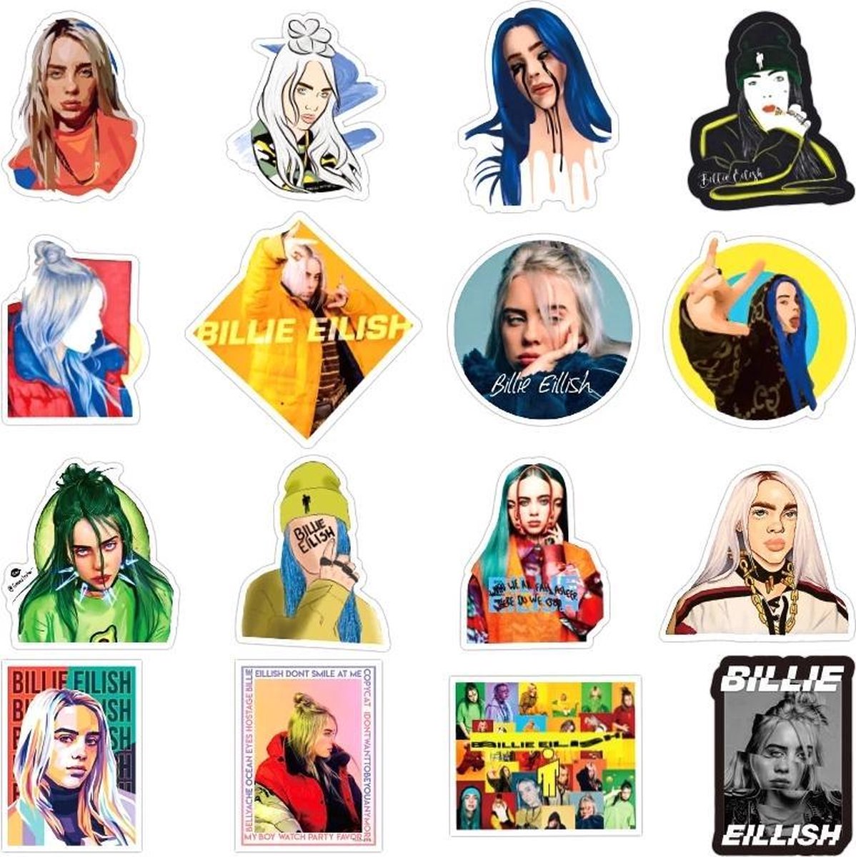 Billie Eilish sticker mix - 50 Laptop stickers | bol.com