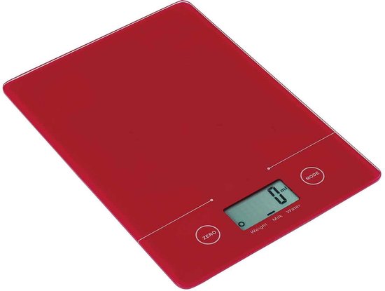 Electronic Kitchen Scale Red 5kg-1g1x3v Lithium Battery Included | bol