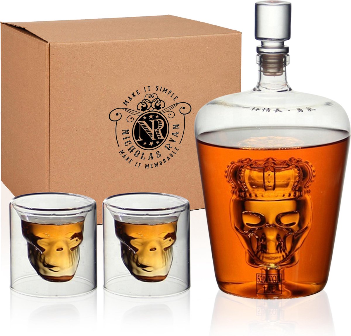 Nicholas & Ryan Whisky's - Decanteerkaraf - Egypt skull - Luxe Whiskey ...