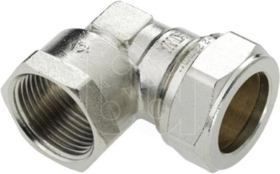 Bonfix knelkoppeling - knie - binnendraad - 1 x 28mm - Vertint Messing | bol