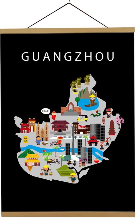 Kaart van Guangzhou | B2 poster | 50x70 cm | Maison Maps | bol