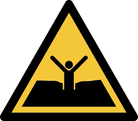 Pictogram bordje Waarschuwing: drijfzand of modder | 200 * 176 mm ...