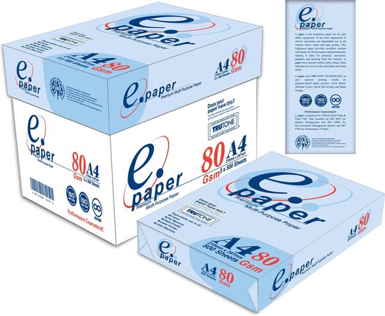 Papier d'impression E-paper A4 80 grammes 5 paquets de 500 feuilles ...