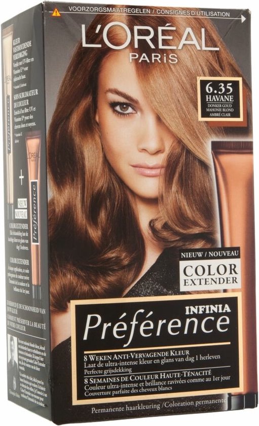 3x L'Oréal Preference Haarkleuring 6.35 Havana - Donker Goud Mahonie ...