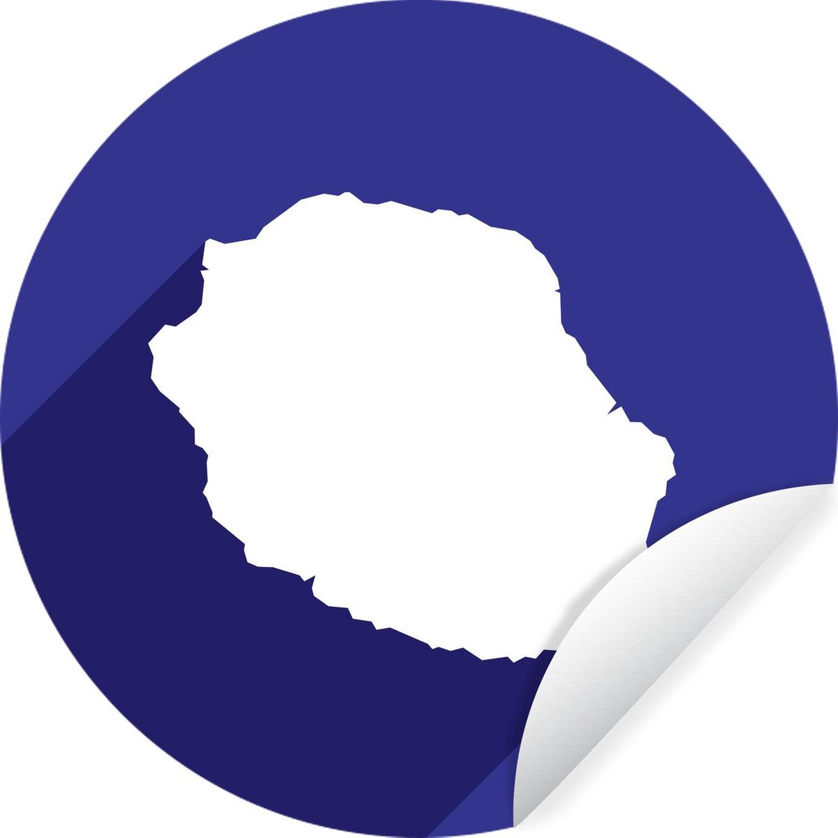 Illustration de l'île de la Réunion sur fond violet Sticker papier ...