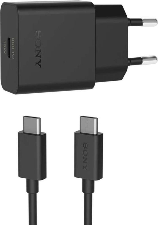 Sony - Power Delivery charger with Type-C to C cable - Zwart | bol.com