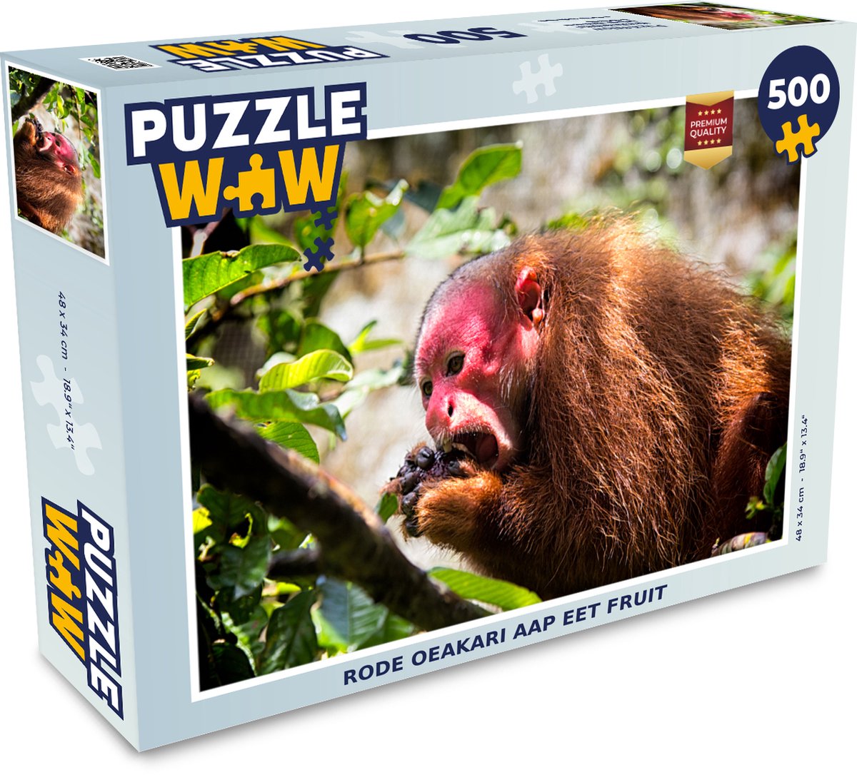Puzzle Oeakari 500 pièces - Le singe oeakari rouge mange des fruits ...