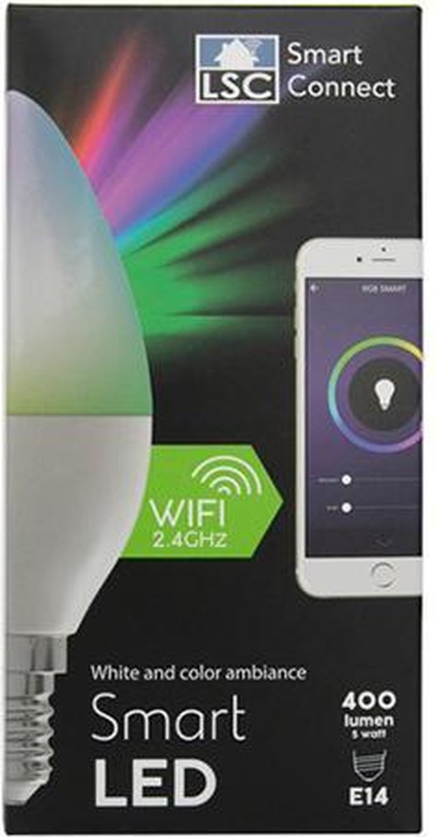 LSC Smart Connect - slimme multicolor ledlamp - E14 - 400 lumen - 5 ...