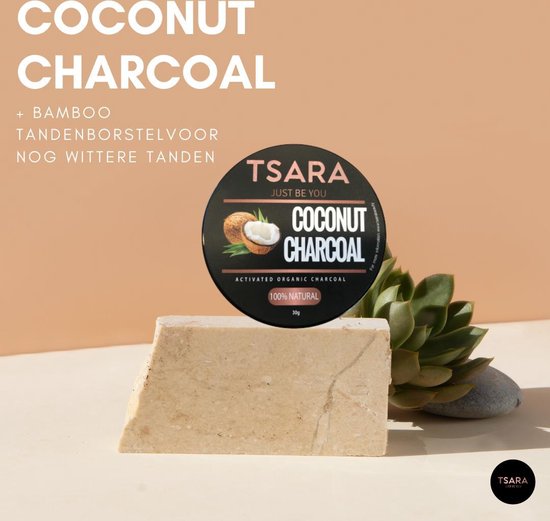 TSARA Coconut Charcoal Teeth Whitening Powder - Wittere tanden ...