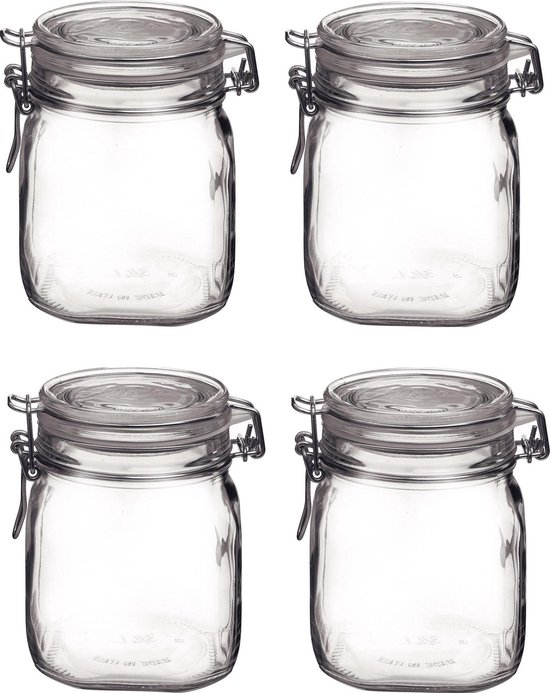 12x Weckpot/inmaakpot 750 ml met rubberen ring klepdeksel en ...