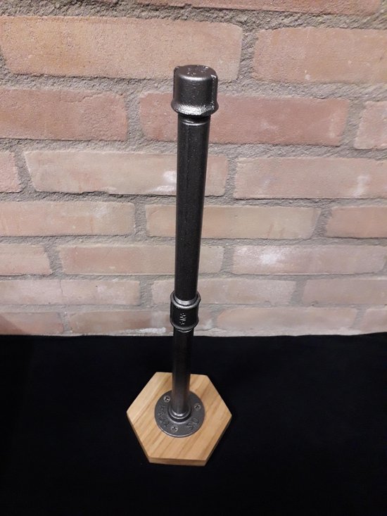 Industriele Reserverolhouder Industrieel met eiken voet ...