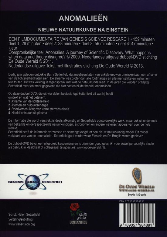 Anomalieën - Nieuwe natuurkunde na Einstein -, Barry Setterfield ...